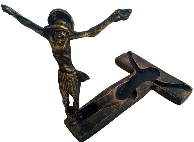 STANDING CROSS CRUCIFIX Risen Jesus Christ Catholic Statue Medjugorje 8.5 inch EUR 37,22 ...