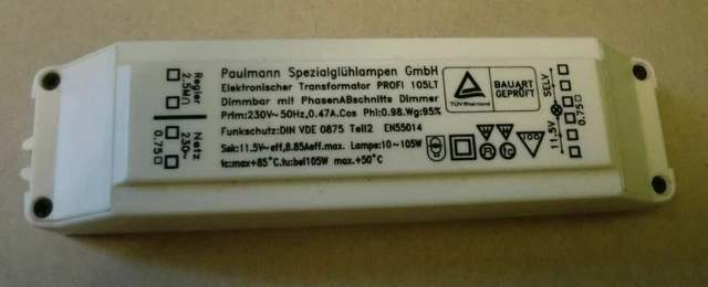 PAULMANN HALOGEN TRAFO PROF1 105LT 10-105W Dimmbar Transformator EUR 4,99 - PicClick DE