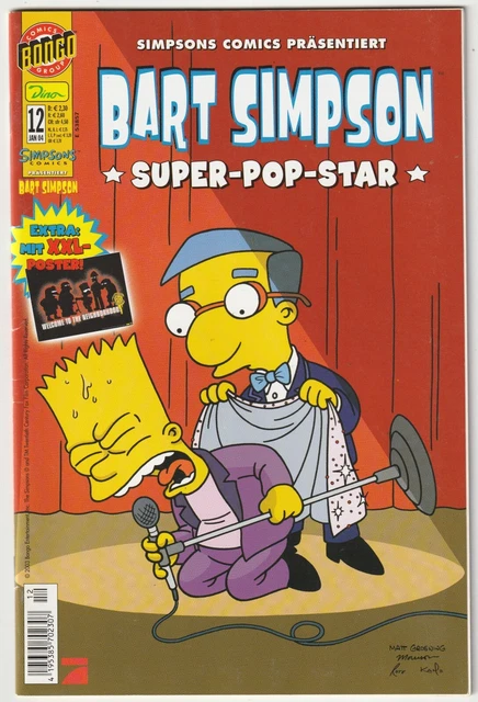 BART SIMPSON #12 Super Pop Star + Poster, Dino/Bongo 2004 COMICHEFT TOP ...