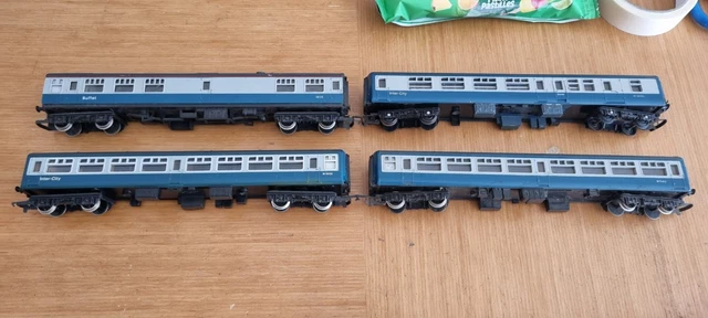 OO 4X HORNBY coaches Rake Mk1 Mk2 BR Blue Grey set 10 £35.00 - PicClick UK