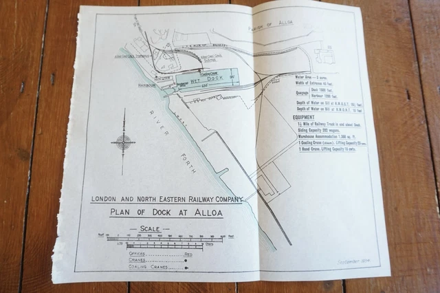 1934 LNER ALLOA Docks Railway Plan Map £19.99 - PicClick UK
