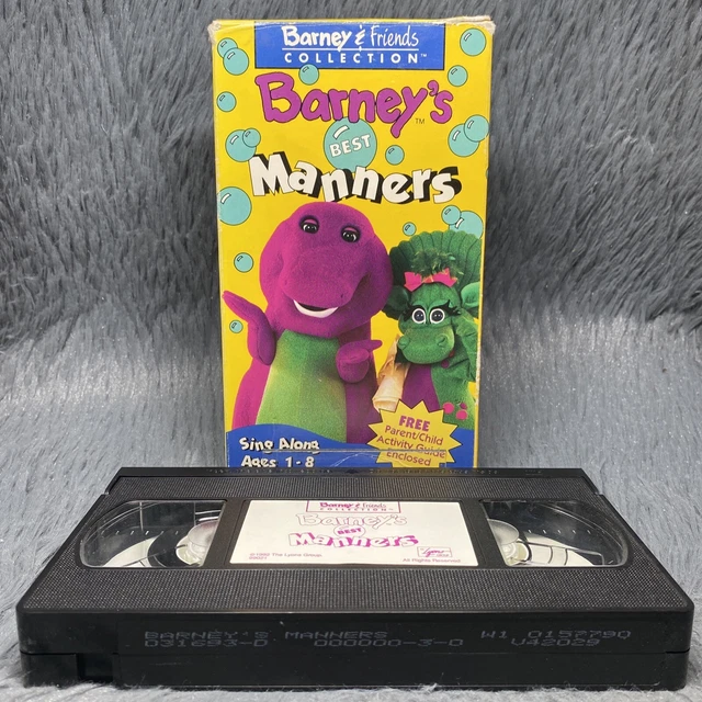 BARNEY & FRIENDS Barneys Best Manners VHS 1993 Baby Bop Lyons canto ...