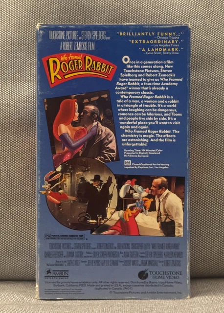 WHO FRAMED ROGER Rabbit (VHS, 1997) Vintage. Fast Shipping £6.23 ...