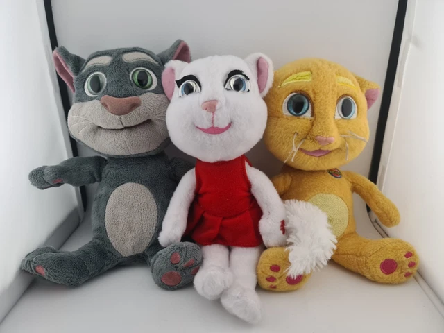 TALKING TOM & Friends Interactive Tom Angela White Cat Dress Soft Plush ...