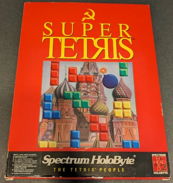 VINTAGE SUPER TETRIS PC Game Big Box 1991 Spectrum Holobyte Open Box ...