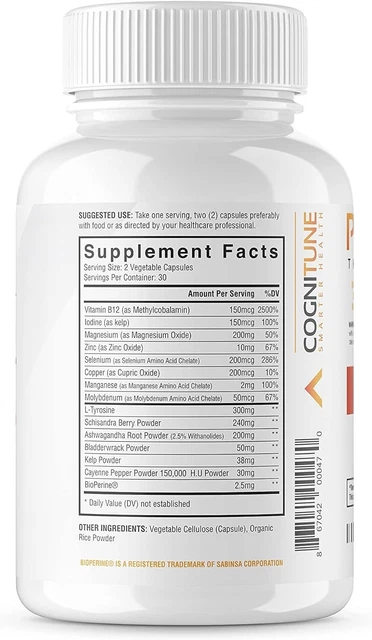 NATURAL THYROID SUPPORT Complex Supplement With Iodine Premium Energy ...