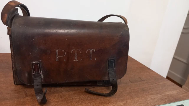 ANCIENNE SACOCHE DE postier PTT en cuir EUR 50,00 - PicClick FR