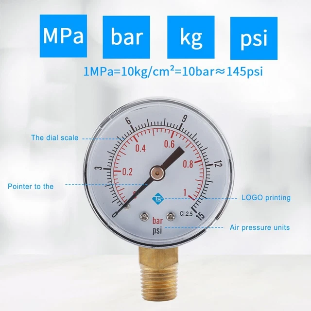 PRESSURE GAUGE DIGITAL Radial TS-Y504 Water Oil 0-100psi 0-300psi 0 ...