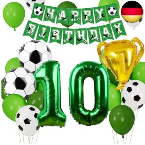 FUSSBALL LUFTBALLON 10. Geburtstag, Fussball Deko Geburtstag Kinder 10 ...