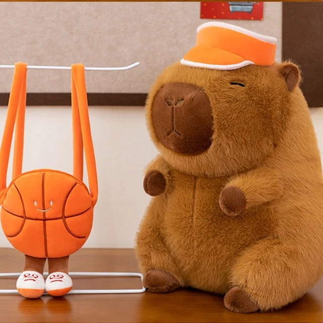 FLUFFY BASKETBALL CAPYBARA Plush Toy Capibara Anime Stuffed Toy Home ...