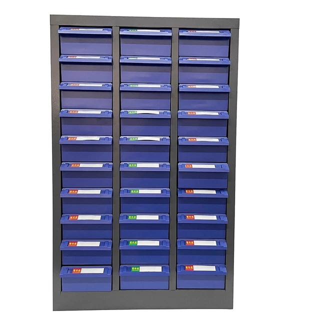 PARTS CABINET 30 large Drawers Storage Steel Shelving Bin Keys Sample ...