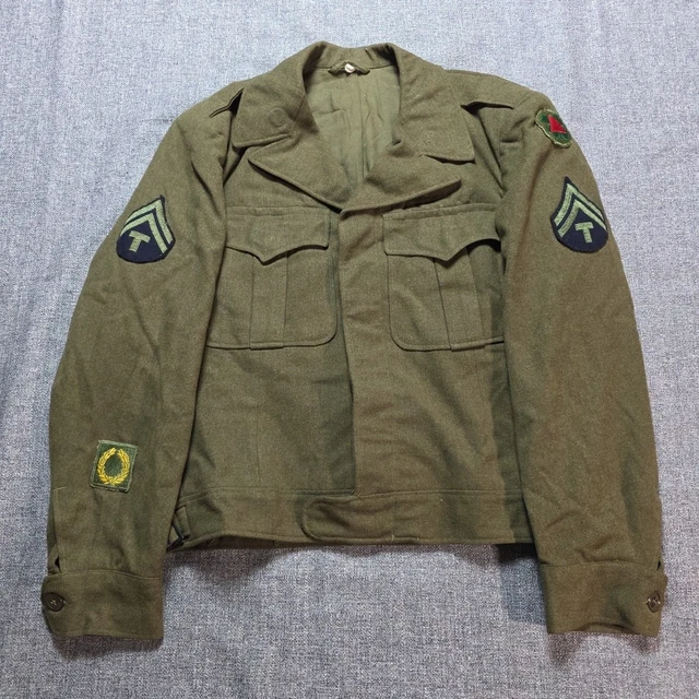 1944 WW2 WW ll Military Uniform IKE Officer Army Olive Wool Field ...