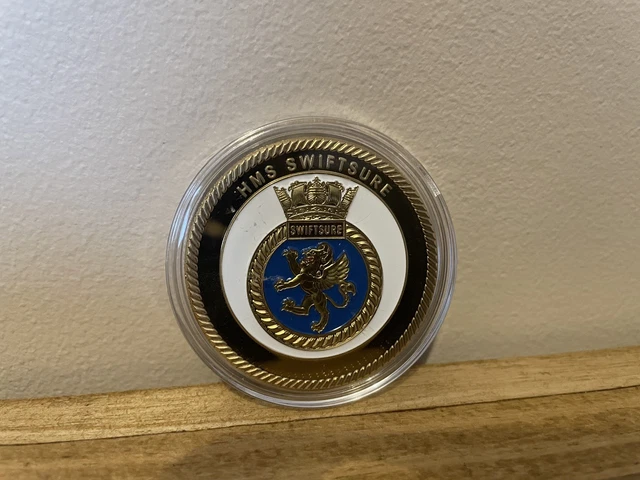 ROYAL NAVY HMS Swiftsure Gold Plated Collectable Coin £11.99 - PicClick UK