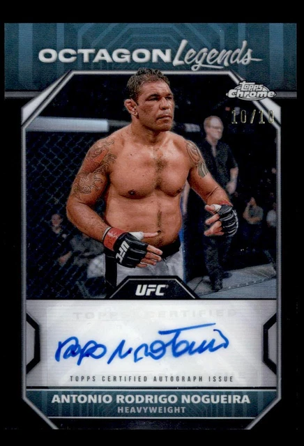 2024 TOPPS CHROME Octagon Legends UFC Noir Auto 10/10 Antonio Rodrigo ...