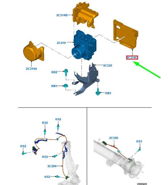 FORD RANGER T6 MK1 Anti-Lock Braking System Control Shield 2029595 NEW ...