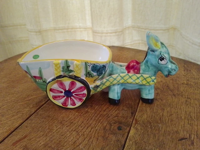 VINTAGE POTTERY CERAMIC Italian Bristolia Donkey & Cart £12.99 ...