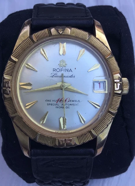 VINTAGE C'1975 ROFINA Landmaster 100 Jewels Automatic Men's Wrist Watch ...