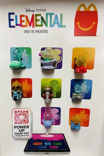 MCDONALD’S HAPPY MEAL TOYS Disney Pixar Elemental complete Set of 8 ...