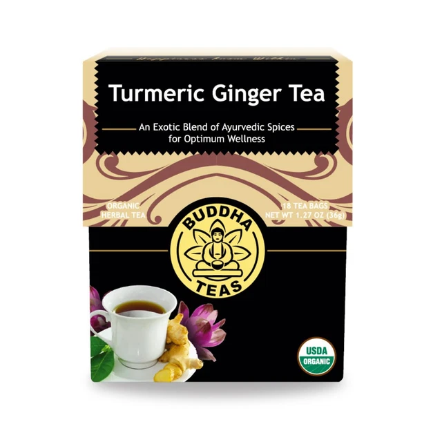 TURMERIC GINGER TEA - Kosher, Caffeine-Free, Gmo-Free - 18 Bleach-Free ...
