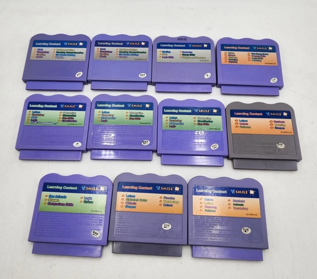 VTECH V.SMILE - Game Cartridge Lot of 11 - Barney Spongebob Nemo Cars ...