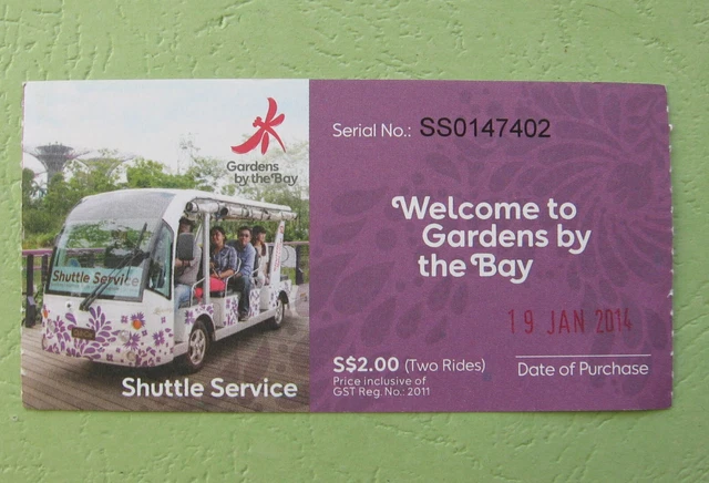 SCHUTTLE BUS ONE way used ticket from Singapore 2014 - for collectors ...