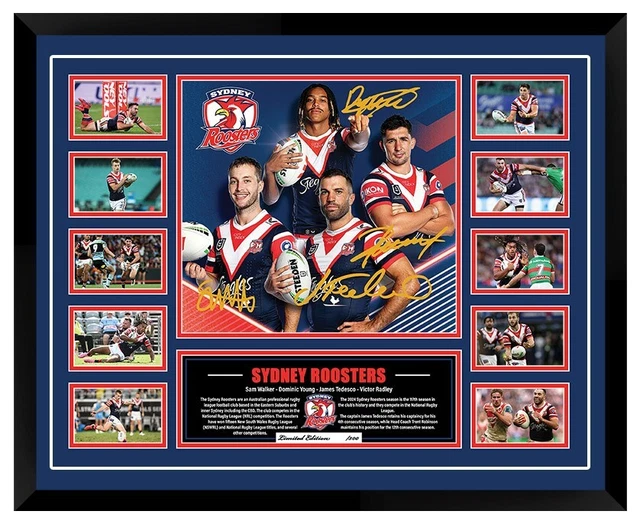 SYDNEY ROOSTERS NRL Superstars James Tedesco Signed Framed Memorabilia ...