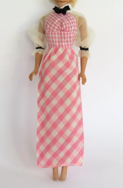 ABITO VINTAGE PER Bambola Barbie Anni 70 Quick Curl Dress Rosa 4022 EUR ...