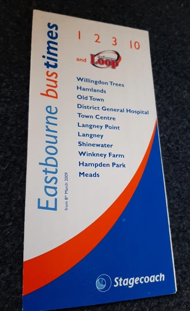 STAGECOACH EASTBOURNE BUS Timetable. Routes 1, 2, 3, 10, Loop. March ...