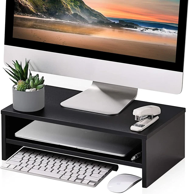 MONITOR STAND - 2 Tiers Computer Monitor Riser with 16.7 Inch Shelf ...