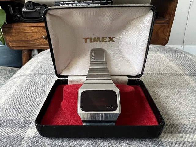 TIMEX RED LED watch casing, strap and original box, vintage - No module ...
