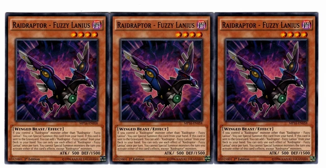 YUGIOH - 3X Raidraptor - Fuzzy Lanius - Common - 1ère édition - MP16 ...
