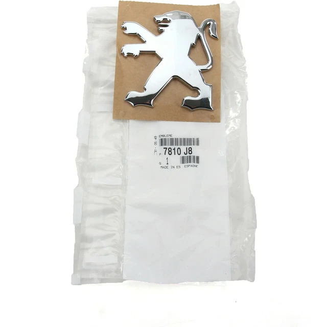ORIGINAL PEUGEOT EMBLÈME PLAQUETTE LOGO HAYON 7,5x7,8cm 206/206+ 7810 ...