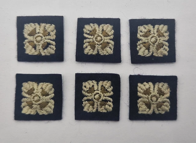BRITISH ARMY OFFICER Captain Rank Pips Insignia Embroidered Cloth Black ...