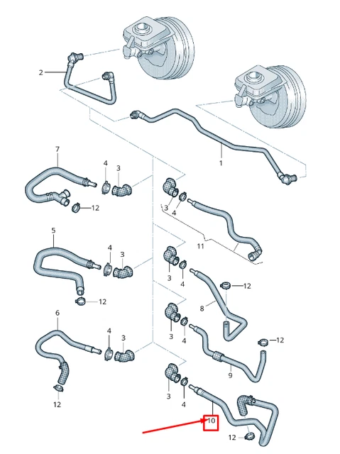NEUF AUDI A6 C7 Brake Vacuum Pipe 4G0611931Ad Original EUR 43,70 ...
