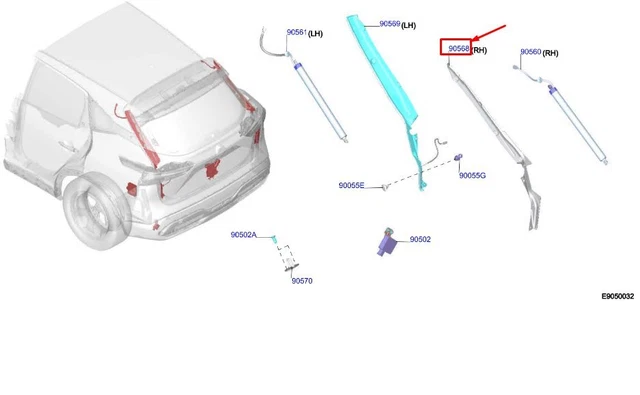 NISSAN QASHQAI J12 MK3 Right Tailgate Touch Sensor 905686UA0A NEW ...