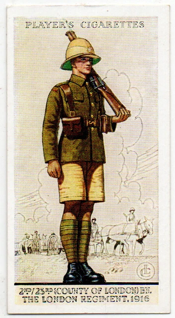 PLAYERS CIGARETTE CARD UNIFORMS OF TERRITORIAL ARMY 1939 No.34. LONDON ...