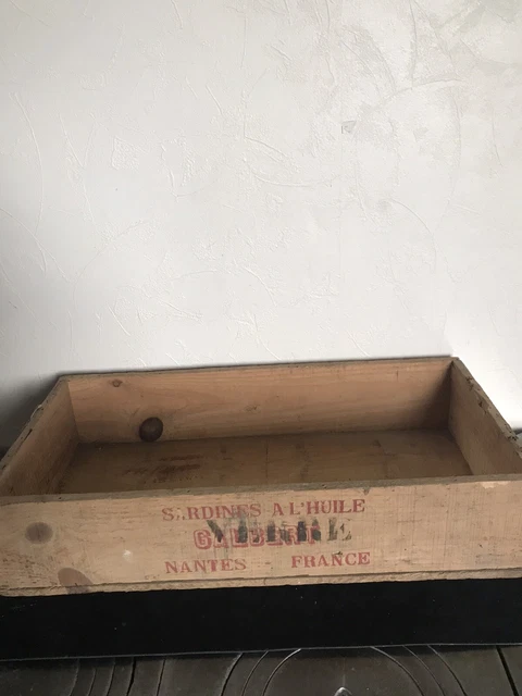 ANCIENNE CAISSE À sardines en bois EUR 45,00 - PicClick FR