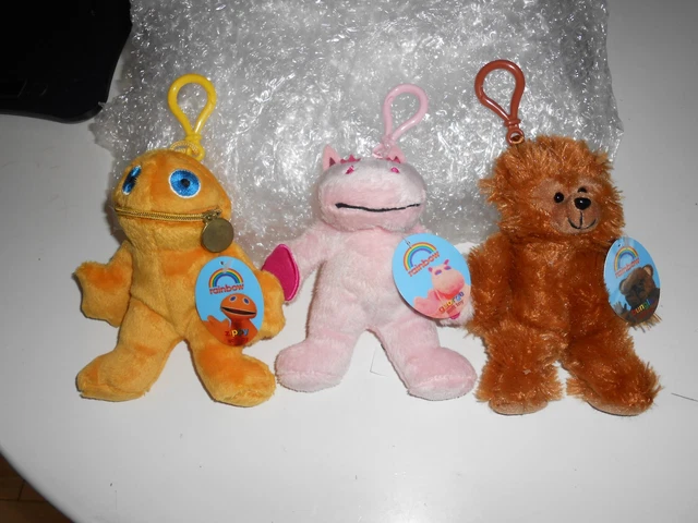 ZIPPY GEORGE BUNGLE Rainbow Plush Keyring-bag Clip Full Set With ...