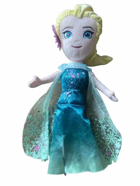 DISNEY PRINCESS FROZEN ELSA Plush Doll Green Spring Dress Embroidered ...