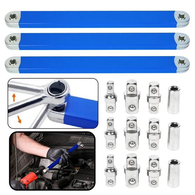 SPANNER EXTENSION WRENCH Set Offset Ratchet Spanner Extender 39cm with ...