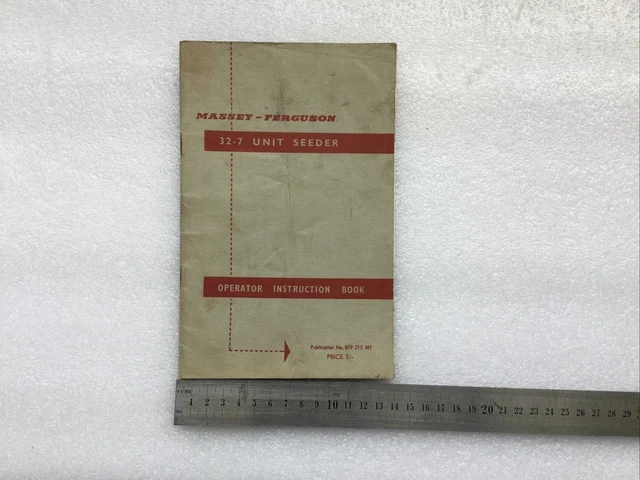 MASSEY FERGUSON ORIGINAL 32-7 Unit Seeder Operator Instruction Book ...