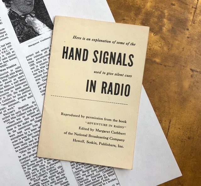 VINTAGE RADIO BROADCASTING Hand Signals in Radio Cuthbert WNBC Radio ...