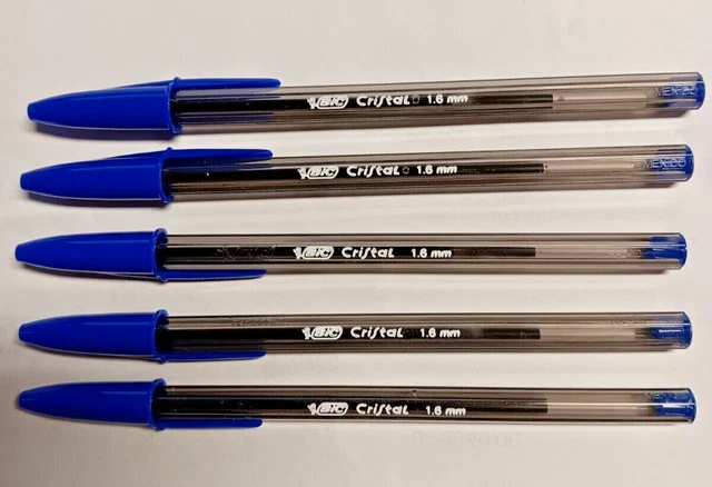 BIC CRISTAL XTRA Bold Blue Ink Ballpoint Pens 1.6mm Lot of 5 Brand New ...