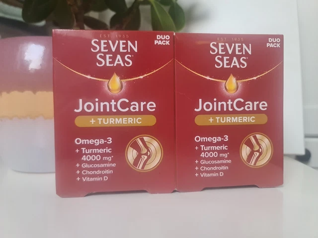2×SEVEN SEAS JOINTCARE Turmeric Omega-3 Duo Pack 60 Capsules &Tablets ...