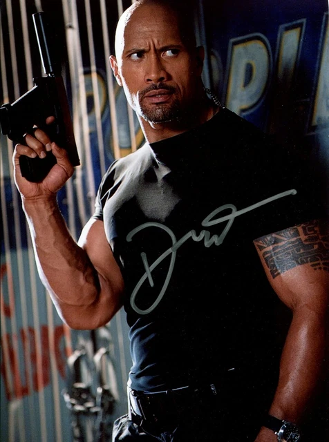 AUTOGRAPHE ORIGINAL DE l'acteur DWAYNE JOHNSON / The Rock / photo 20x25 ...
