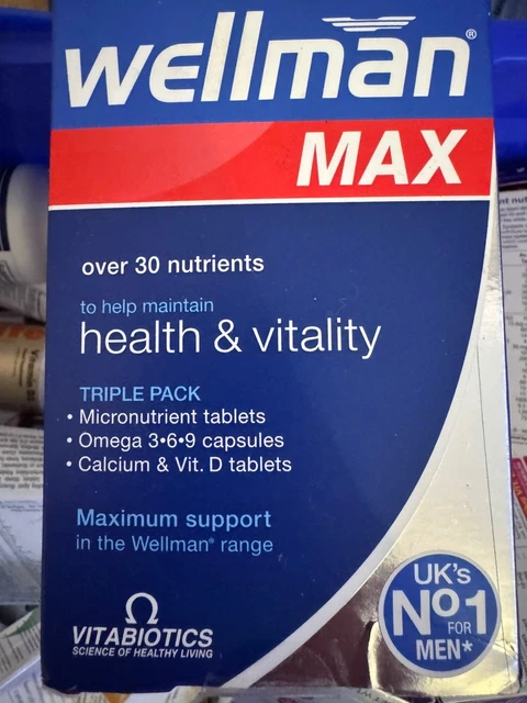 WELLMAN MAX MAXIMUM Strength Multivitamin Formula Mix with Support for ...
