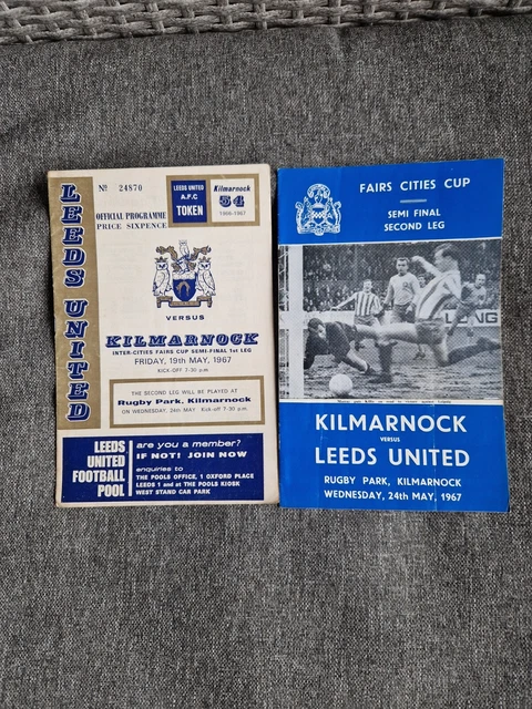LEEDS UNITED FOOTBALL Programmes. Both Ties HomeAway Inter Cities Fairs ...
