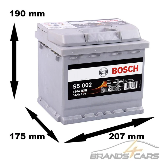 BOSCH AUTOBATTERIE 12V 54Ah STARTERBATTERIE 530A INKL LIQUI MOLY ...