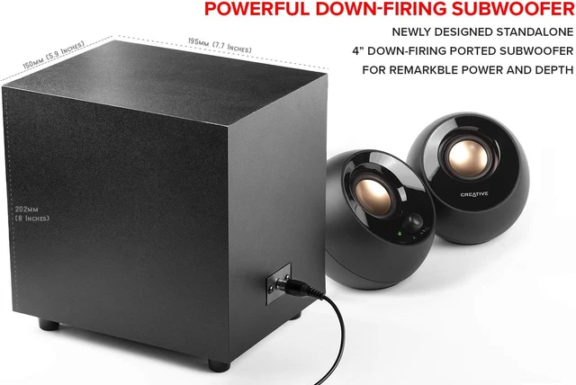 PEBBLE PLUS 2.1 Usb-Powered Desktop Speakers with Down-Firing Subwoofer ...