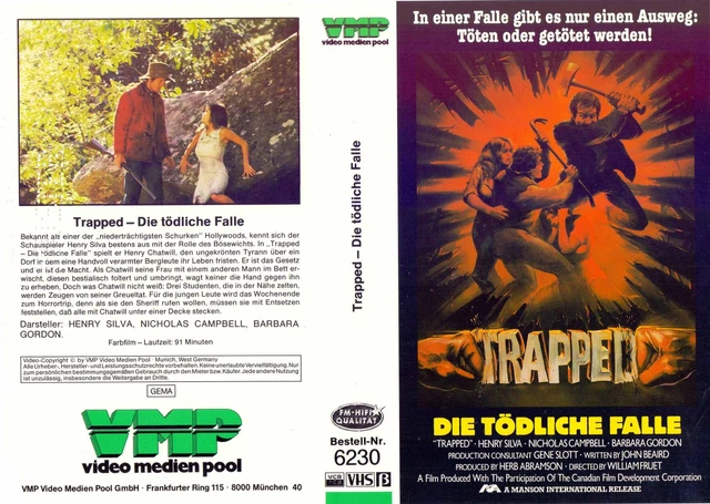 TRAPPED - DIE tödliche Falle - VHS-Einleger A4 - ohne Cassette/Hülle £5 ...